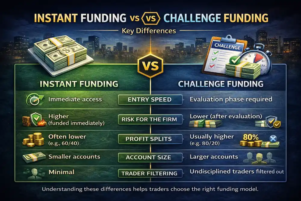 Instant Funding vs Challenge Funding: Pros and Cons