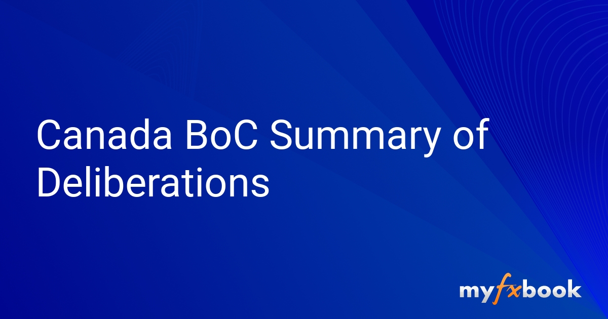 Canada BoC Summary of Deliberations